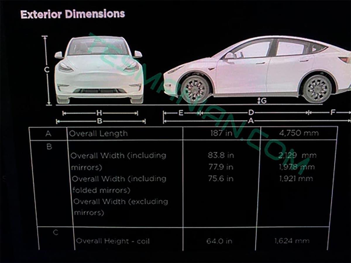 Dimensiones, medidas y peso del Tesla Model Y con sorpresas incluidas