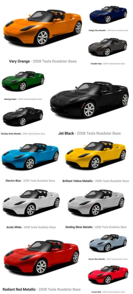 El nuevo Tesla Roadster tendrá una paleta de colores exclusiva y única