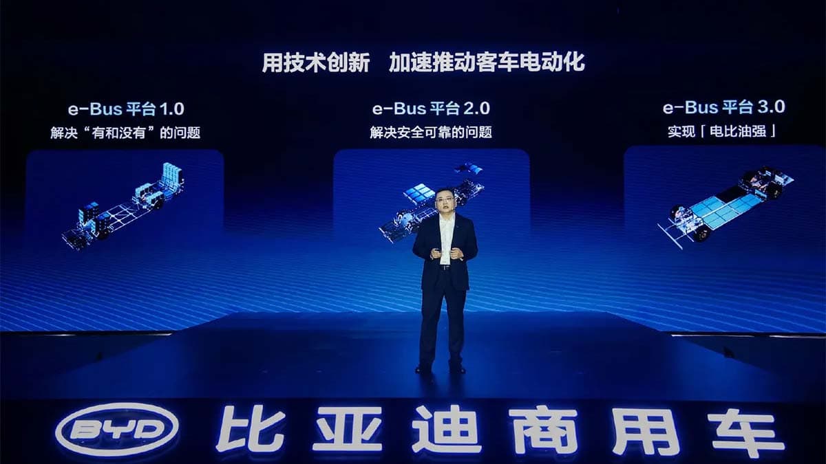 BYD presenta su nueva plataforma e-bus de 1000V