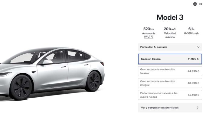 El Tesla Model 3 más barato ya no lo es tanto, sube de precio